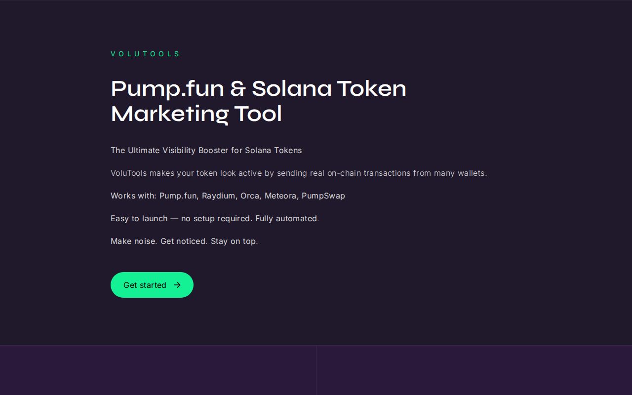 VoluTools – Pump.fun & Solana Volume Booster Bot